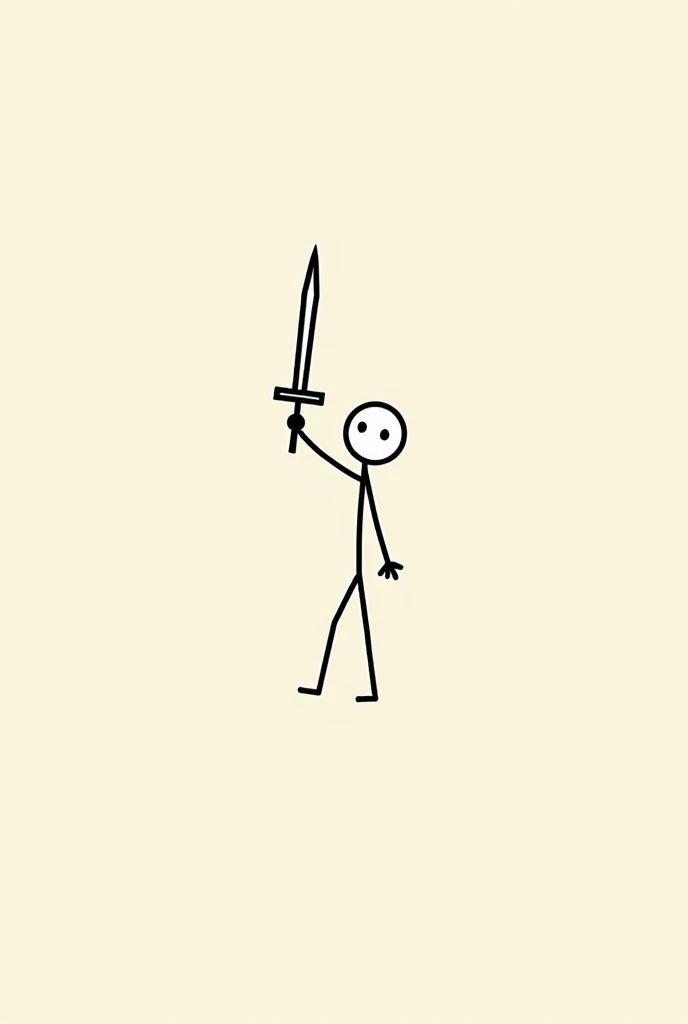Stickman carrying a sword - SeaArt AI