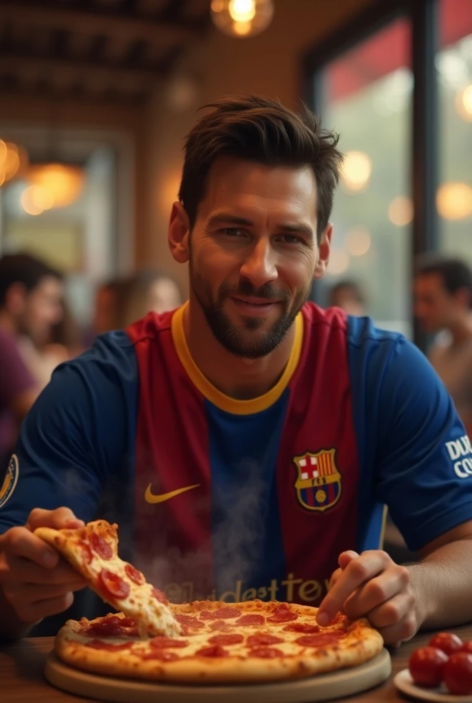 Leo messi eat pizza - SeaArt AI