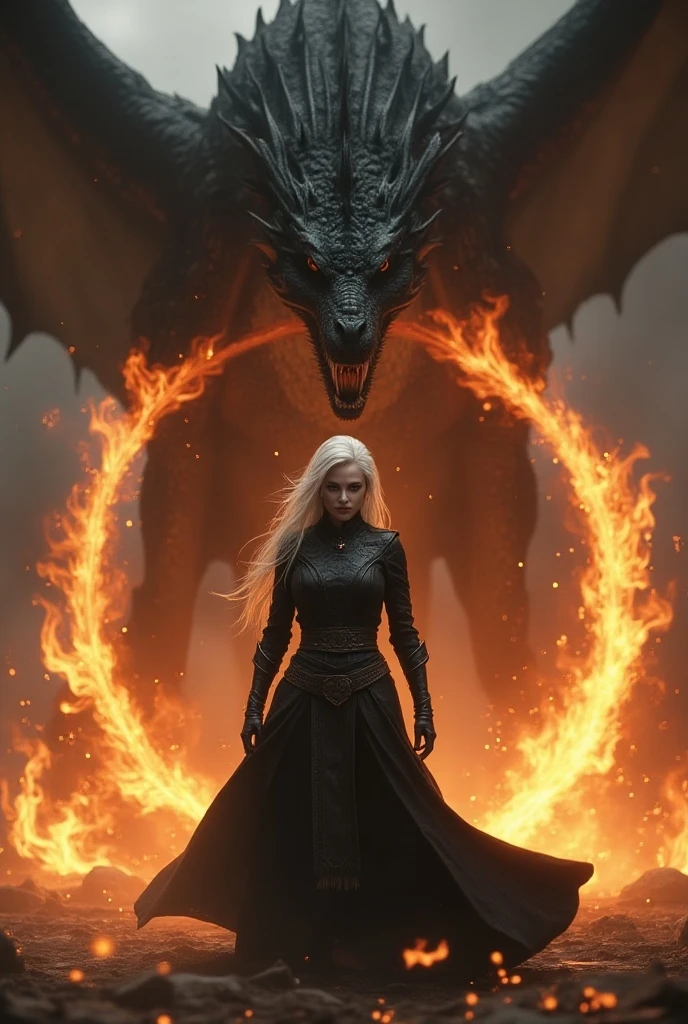 The elders scrolls, sexy female mage, firecircle, dark skin, white hair - SeaArt AI