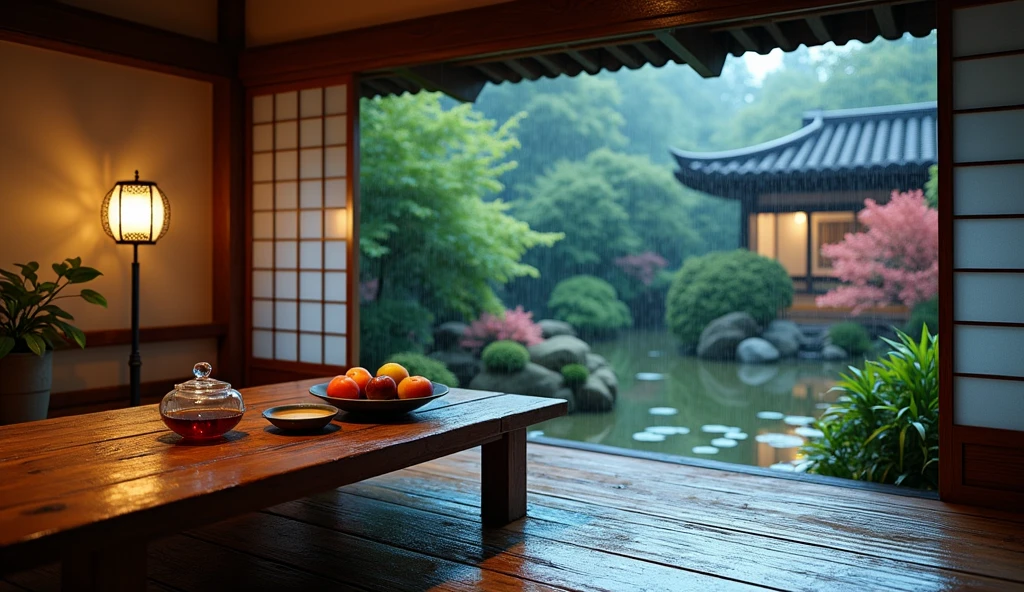 Create a highly realistic and detailed image of a clean, dry terrace of ...