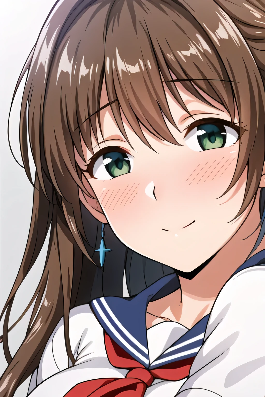 simple white background, school uniform, Seraph, Blue Sailor Suit ...