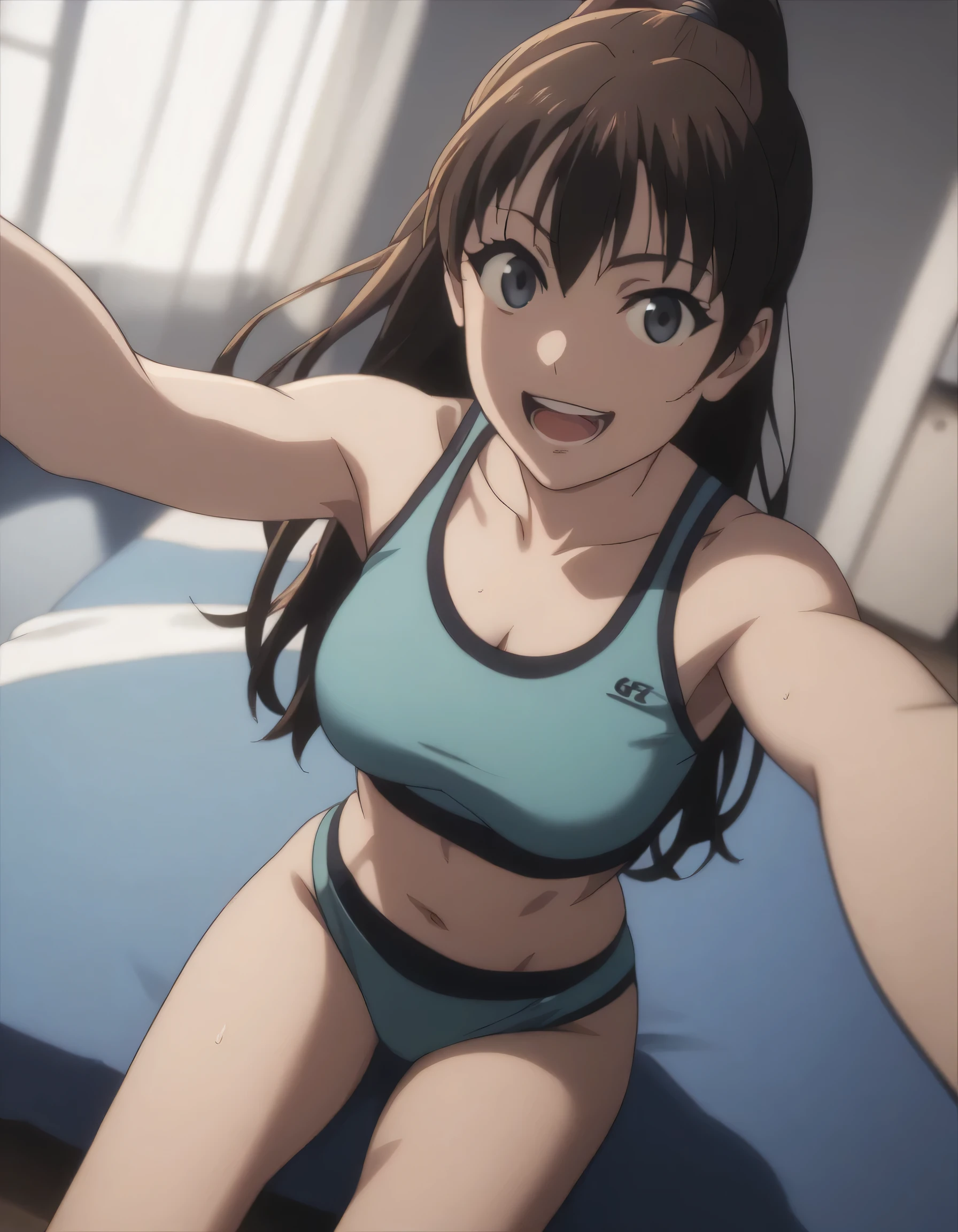 Score_9, score_8_up, score_7_up, gsfghtr, loose long hair, sport bra - SeaArt AI