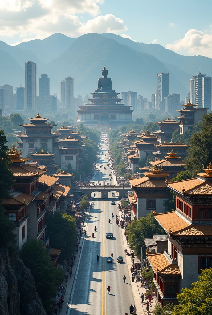 Bhutan capital city Thimphu fill with tall buildings which is like in ...