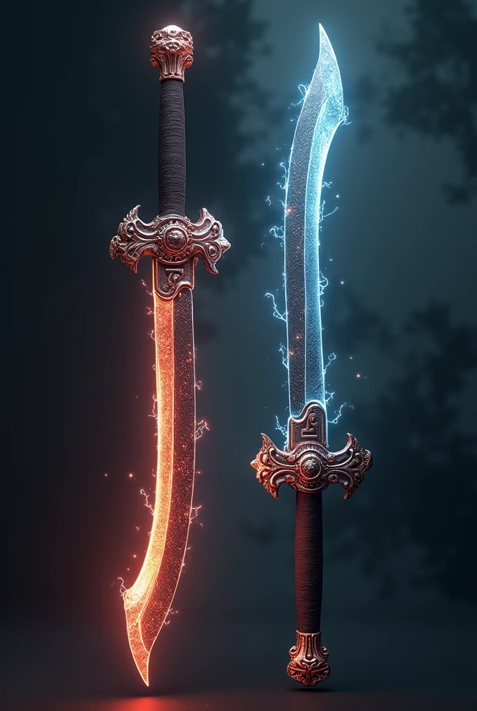 Two swords, ancient Japanese sword-like weapons - SeaArt AI