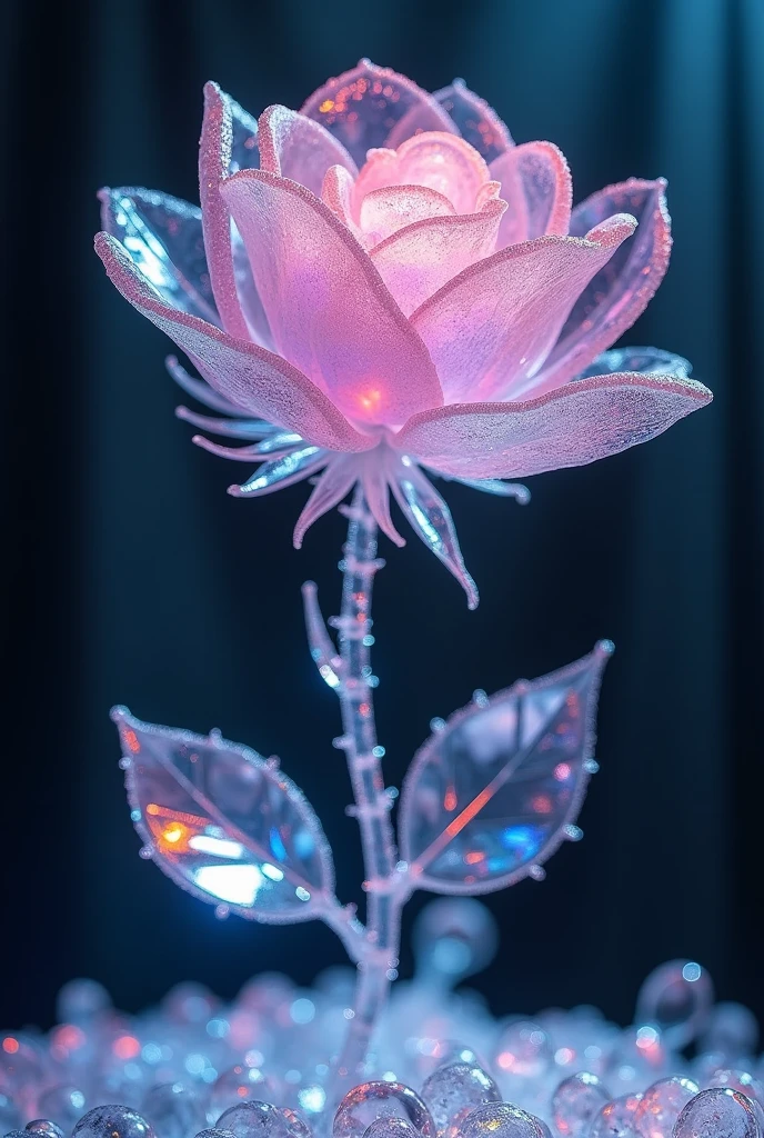 Crystal Rose , delicate, travail de main complexe, detailed sculptures ...