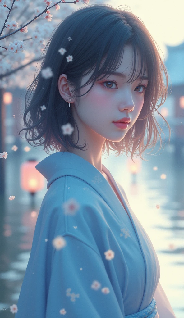 Create an illustration of a girl with a soft, ethereal presence - SeaArt AI
