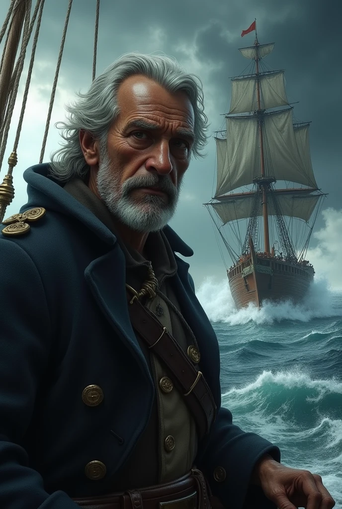 A ship captain worried about a storm coming and to save the ship and ...