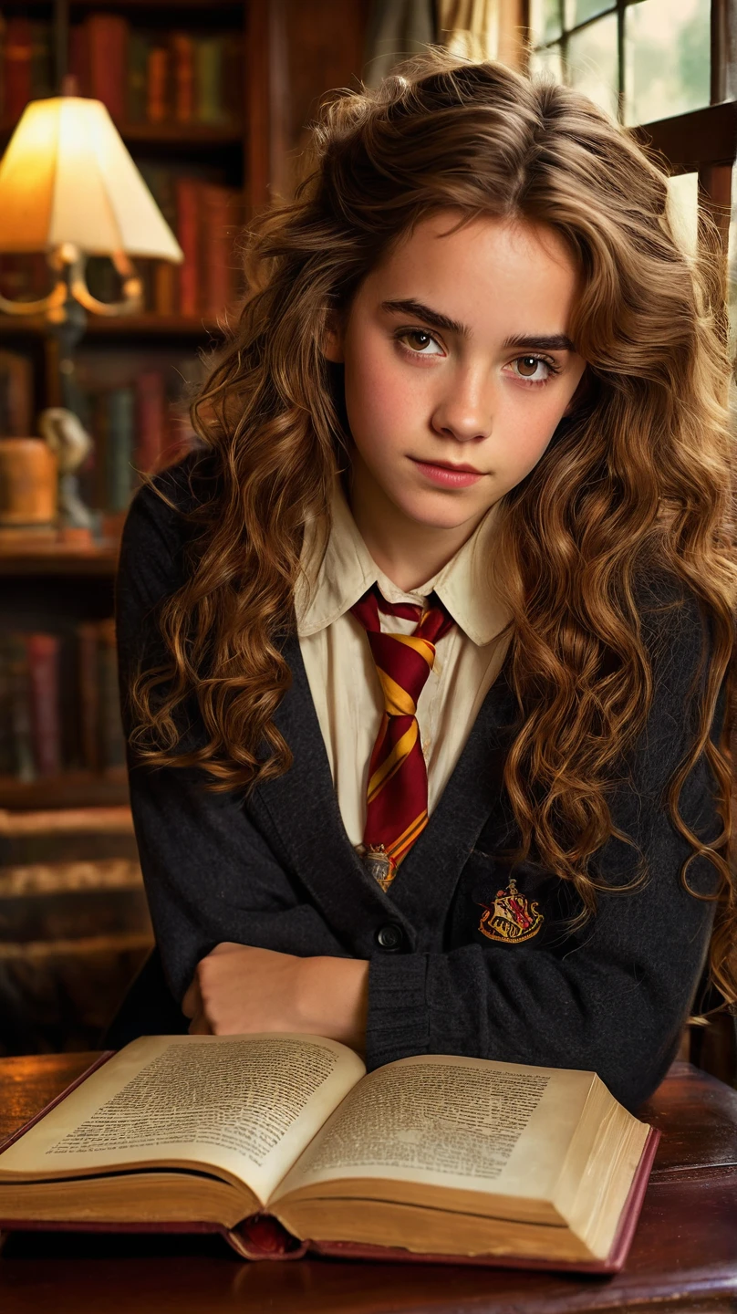 Hermione granger, with a disheveled mane of brown hair, beautiful and ...