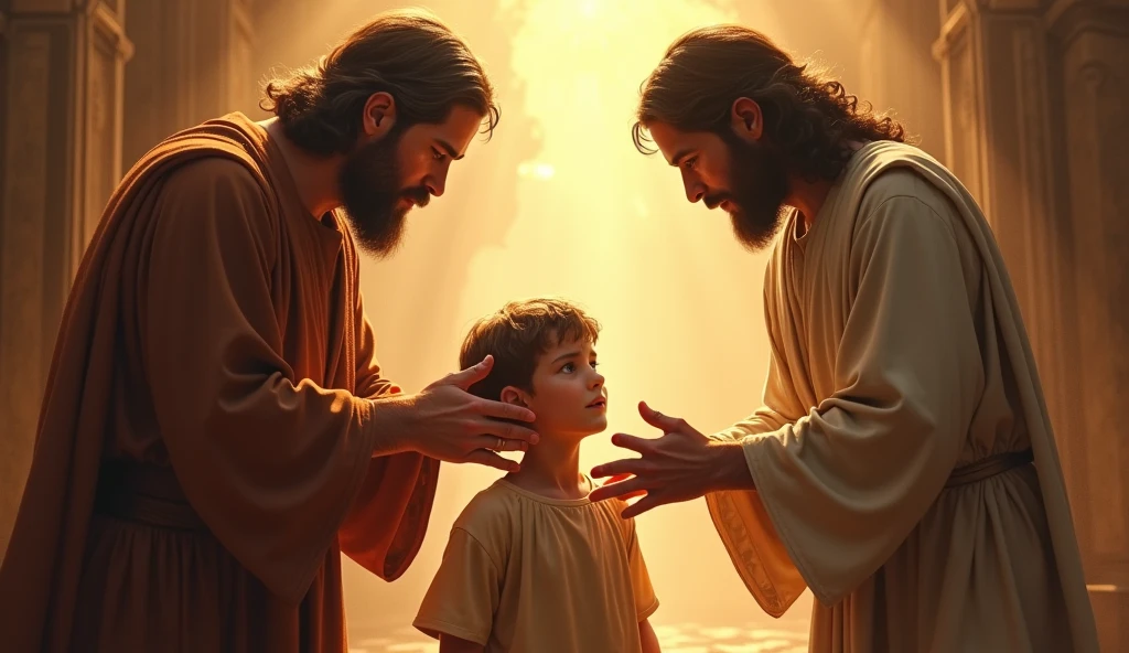 The boy’s parents stand nearby, tears in their eyes as they see their ...