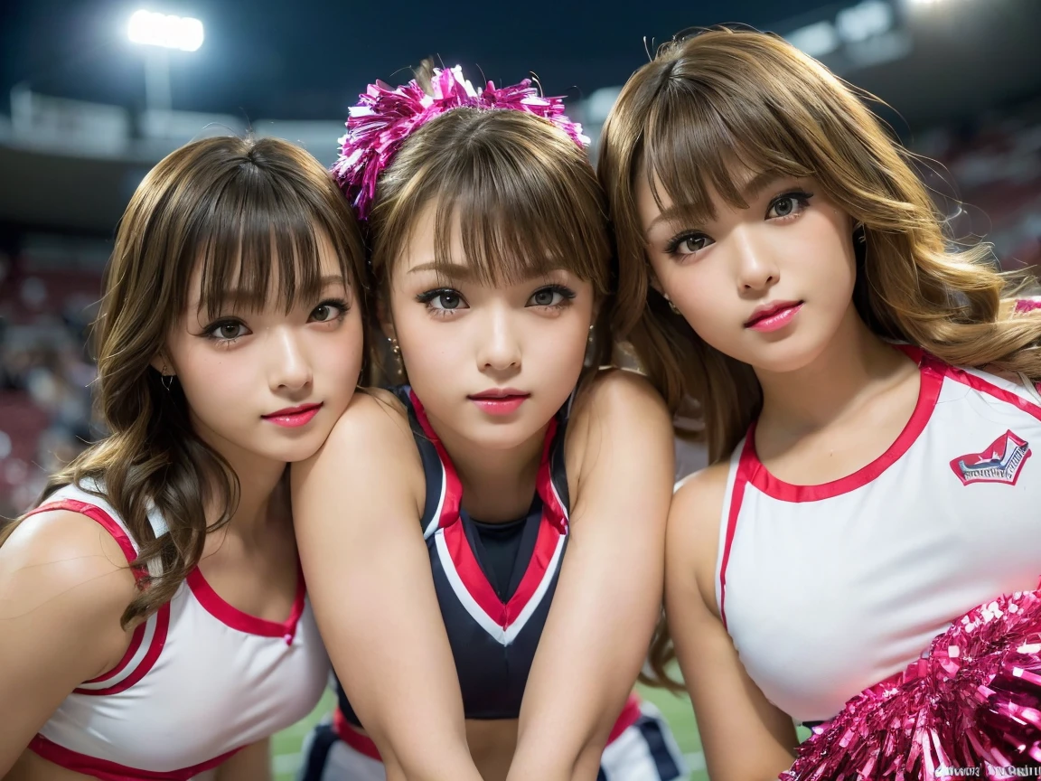((3 girls)),((3 intimate cheerleaders )),((Cheerleader Pictures - SeaArt AI
