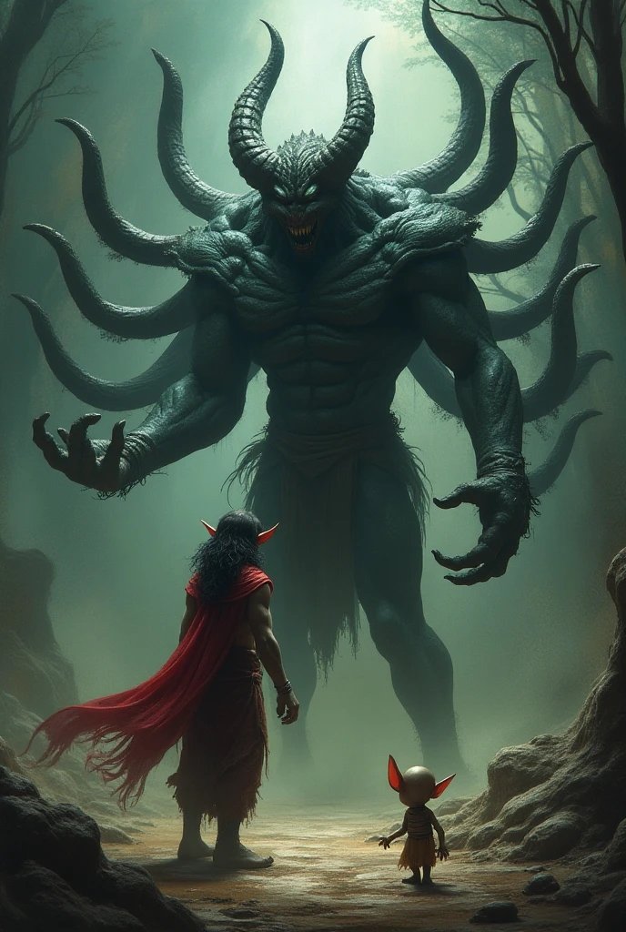 Ravana and goblin facing each others - SeaArt AI
