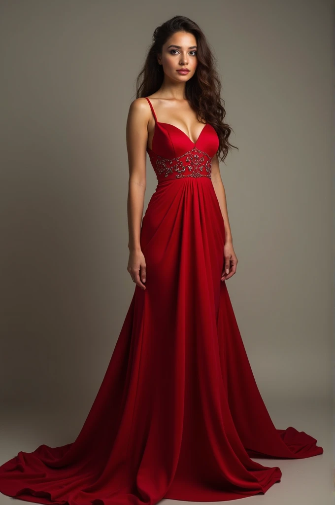 Hot sexy girl on red dress - SeaArt AI