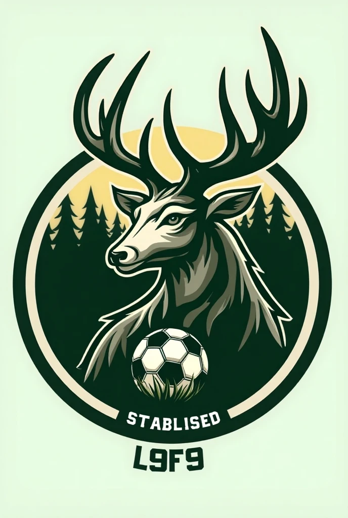 Make a football club logo of "RAIN CITY STAGS FC", round logo - SeaArt AI