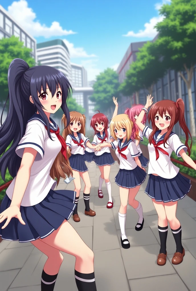 Horny Anime Girls At School Seaart Ai
