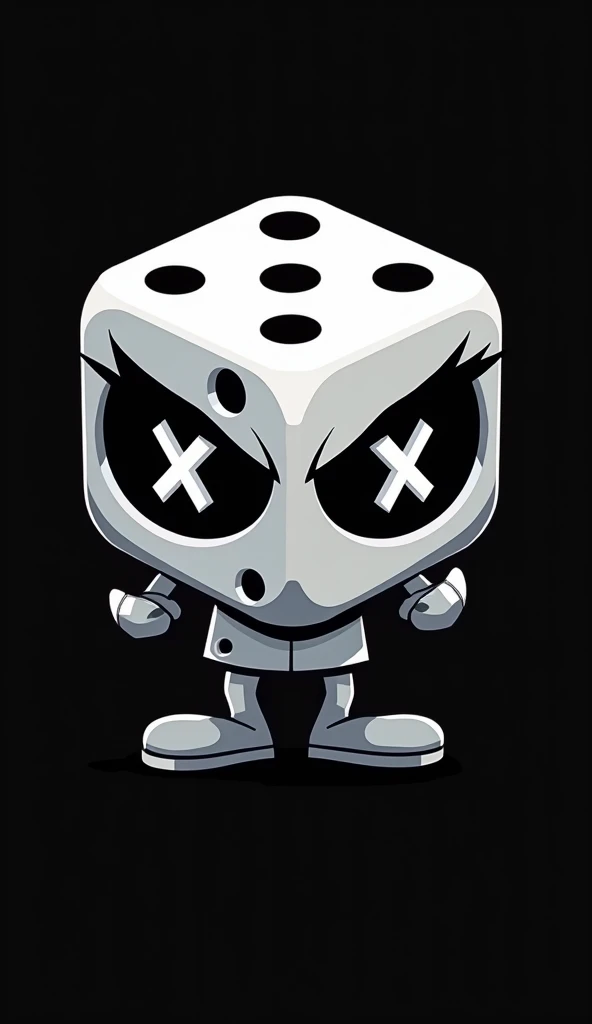 A stylish logo with a character inspired by a six-sided die - SeaArt AI