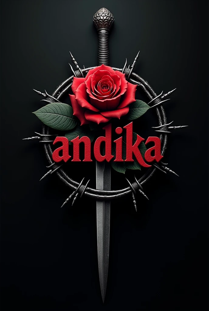 Gothic heavy metal logo very intricate with writing "Andika" blood red ...