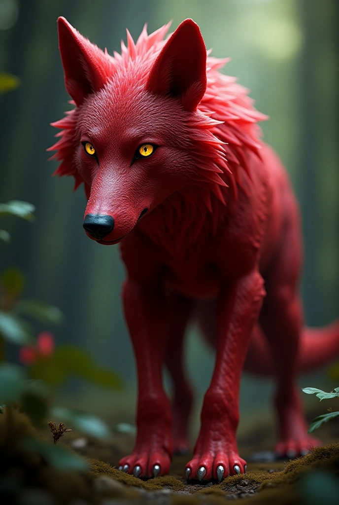 Give me wolf and ruby hybrid - SeaArt AI