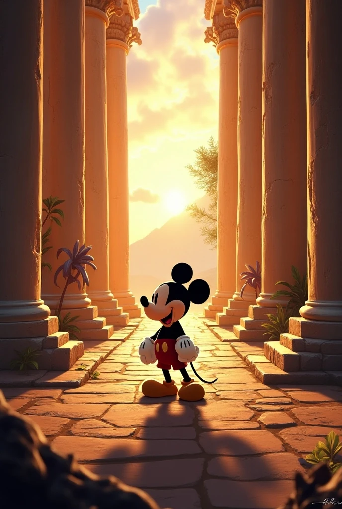 " Create a high-resolution Disney movie poster featuring the Mickey ...