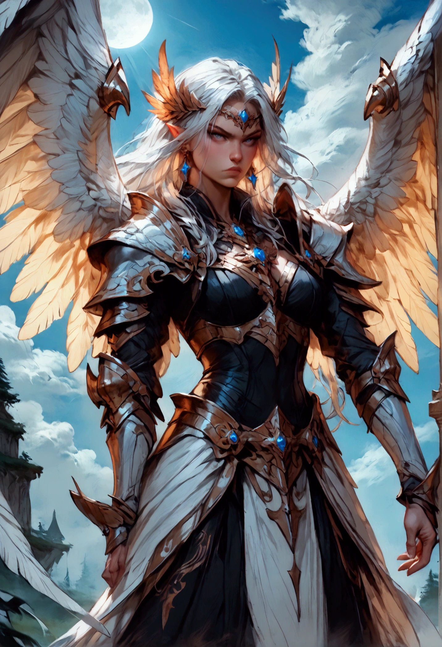 Score_9, score_8_up, score_7, an epic fantasy art portrait of aasimar - SeaArt AI