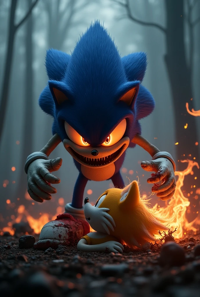 Sonic.Exe charring Tails - SeaArt AI