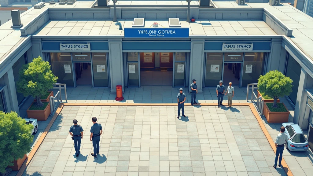 Police station front entrance map - SeaArt AI