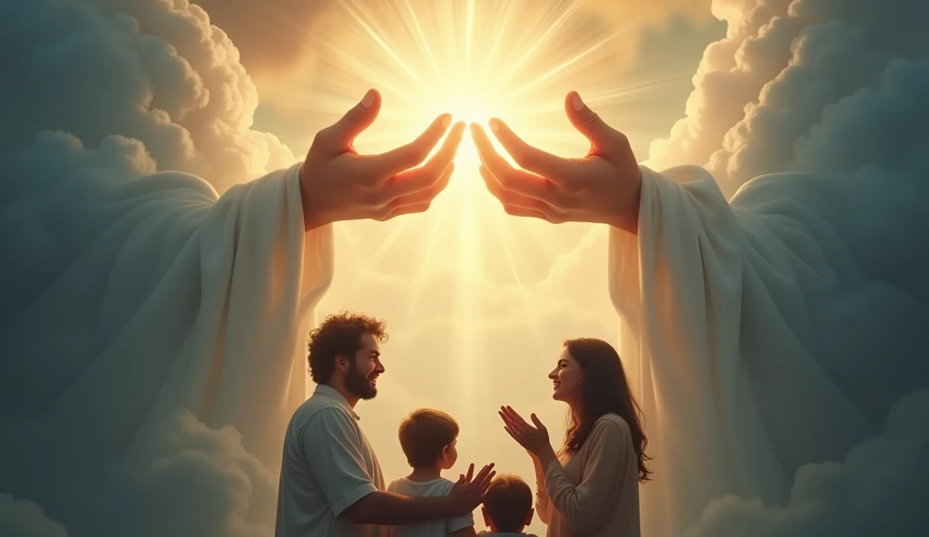** Heavenly Hands Blessing the Family **: A pair of heavenly hands ...