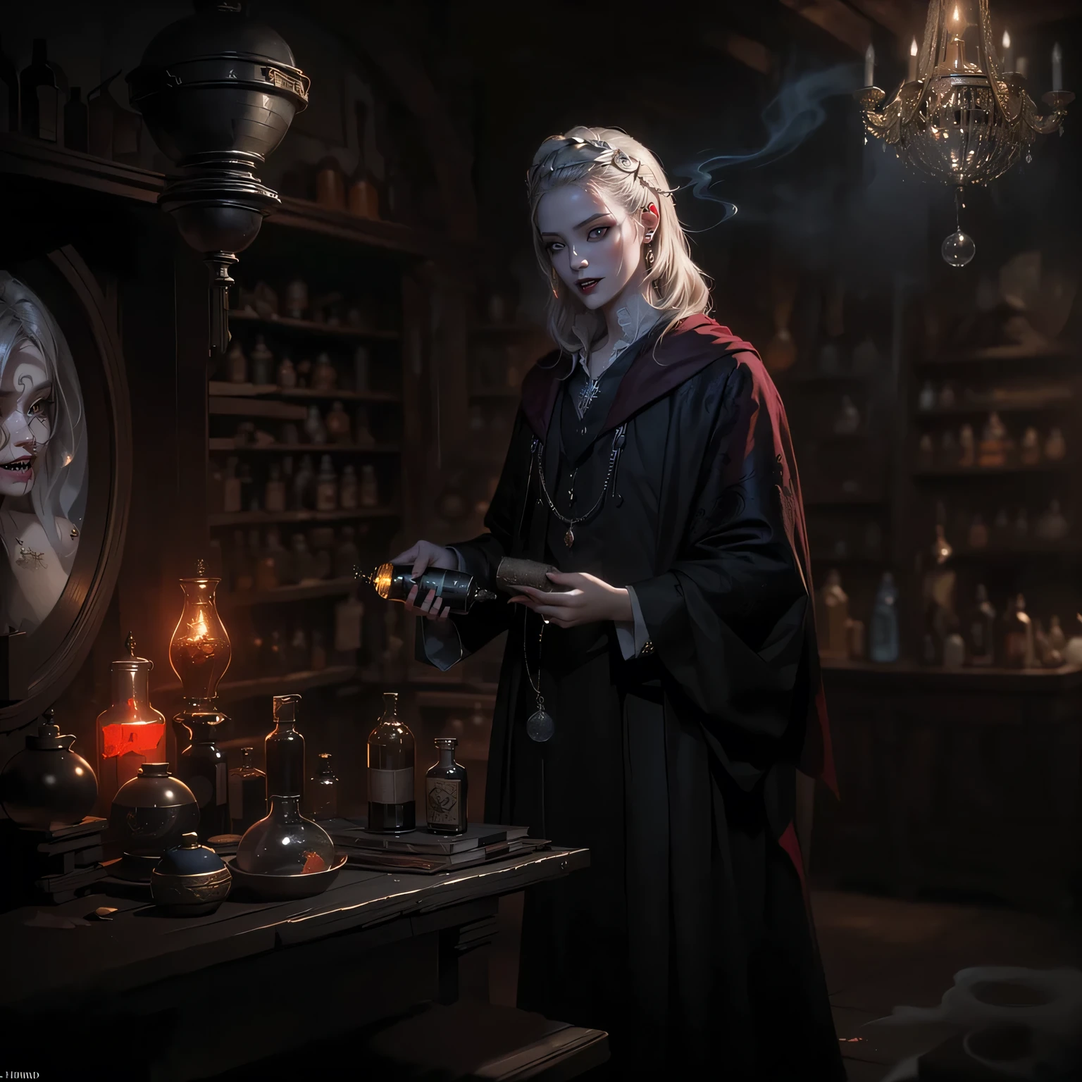 Original image created on October 17, 2024. Vampire alchemist - SeaArt AI