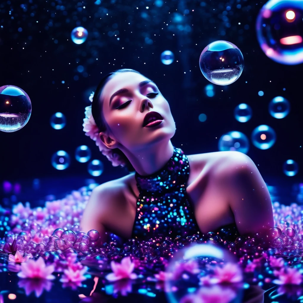 An imaginative, surreal photoshoot featuring a beautiful woman with ...