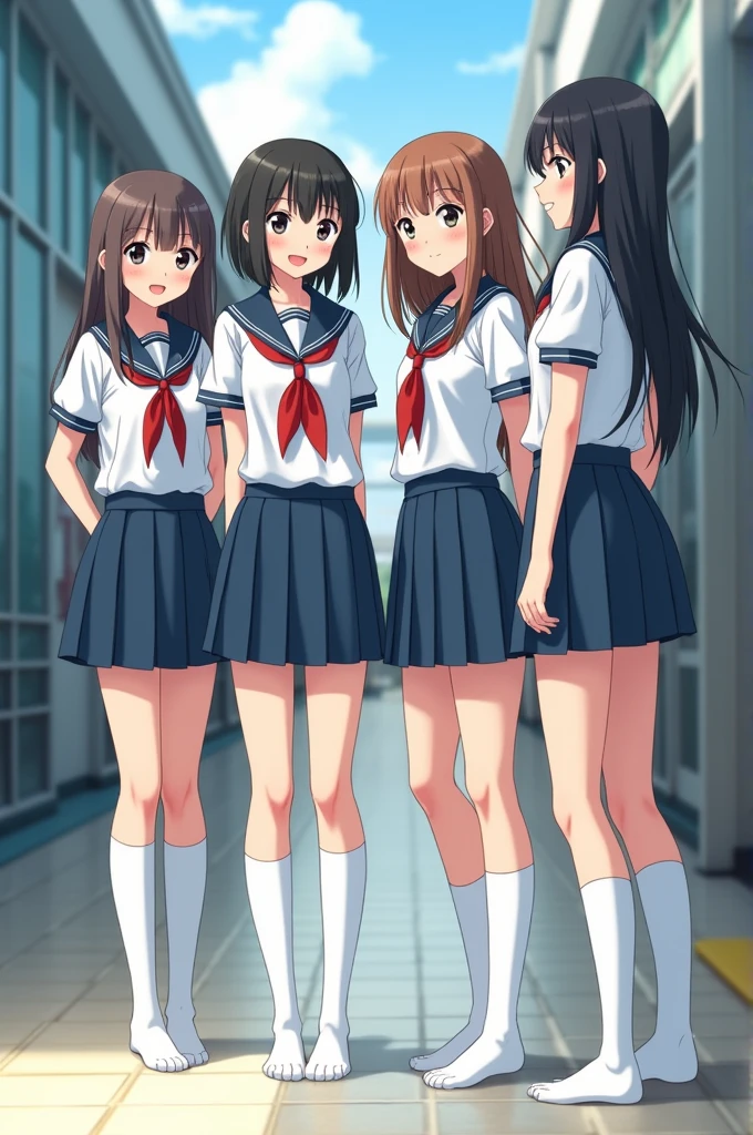 Female students wear long white socks in public primary school without ...