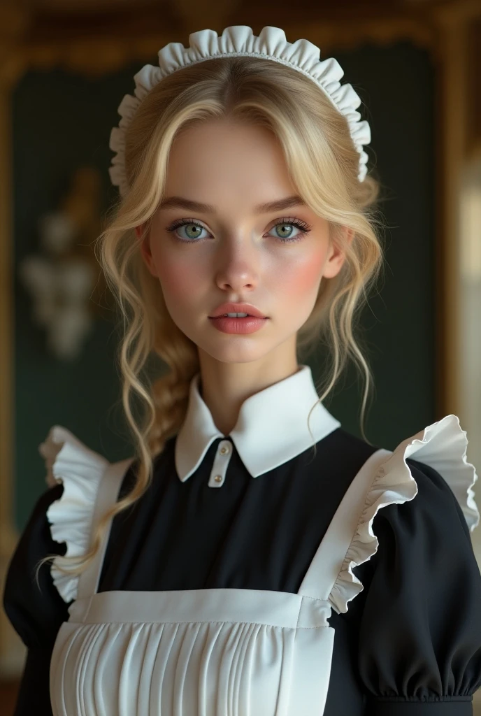 Maid blonde blue eyes - SeaArt AI