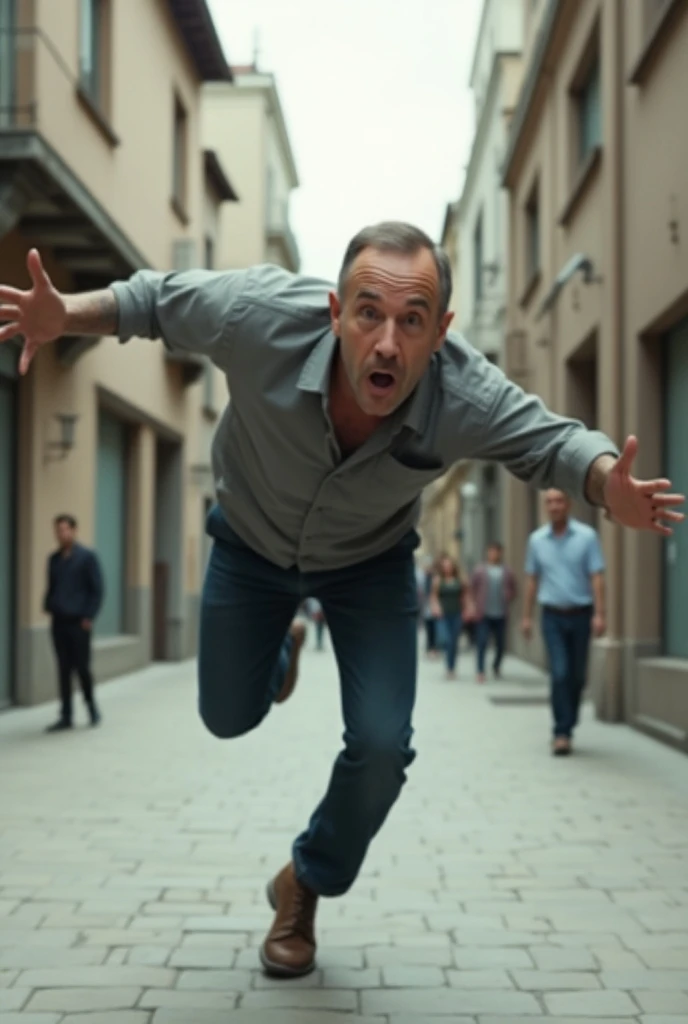 A man who fell forward - SeaArt AI