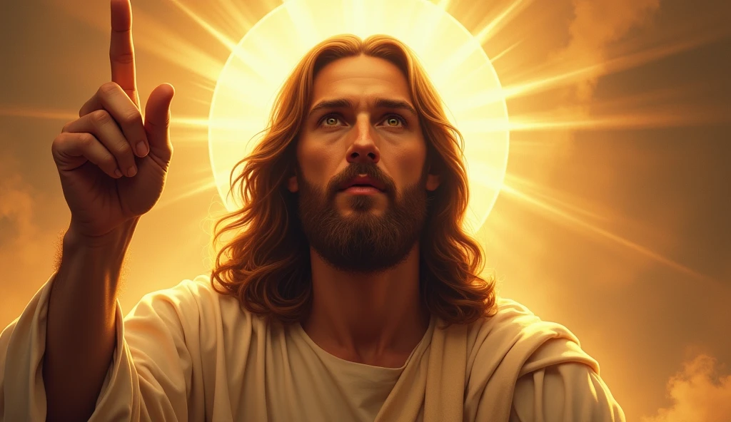 Jesus pointing at the camera with a finger up, JesusChrist, the lord ...