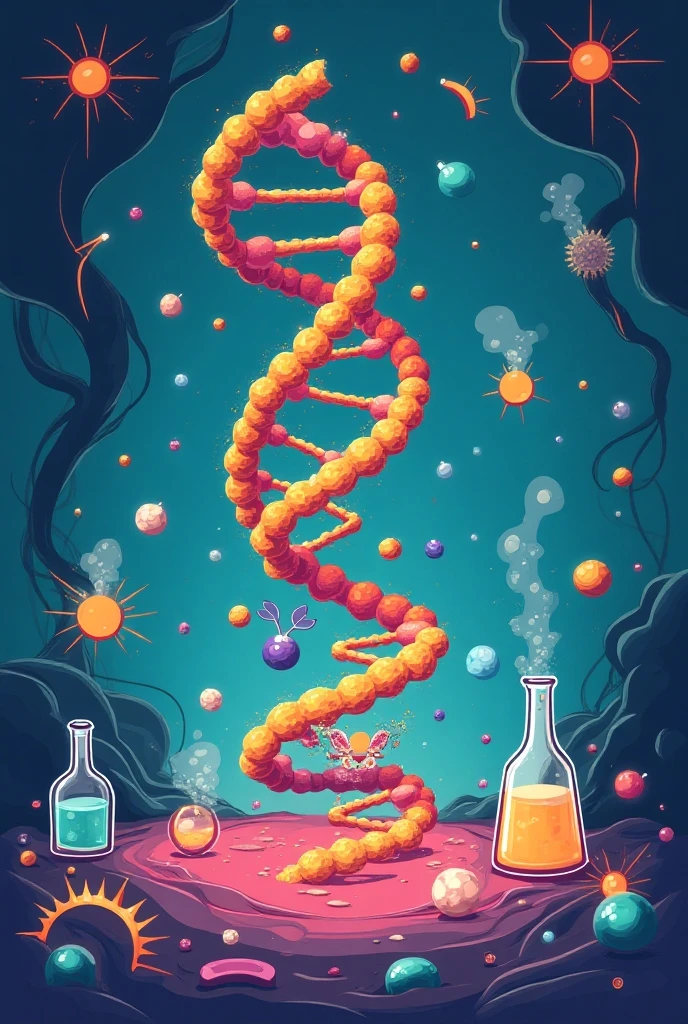 Cartoon image to draw from a short RNA sequence - SeaArt AI