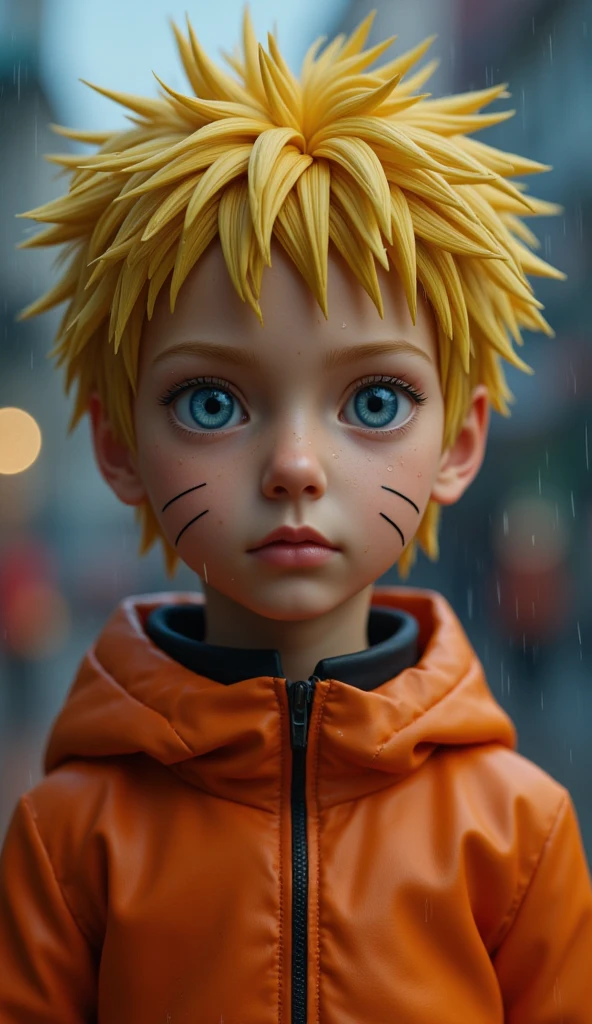 Naruto Uzumaki waist-up portrait, young ninja with spiky blonde hair ...