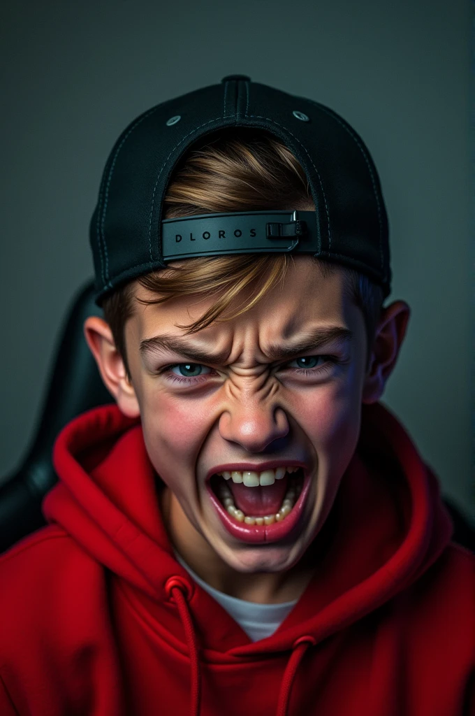 Emot of a streamer boy angry with the tw in the cap and red sweatshirt ...