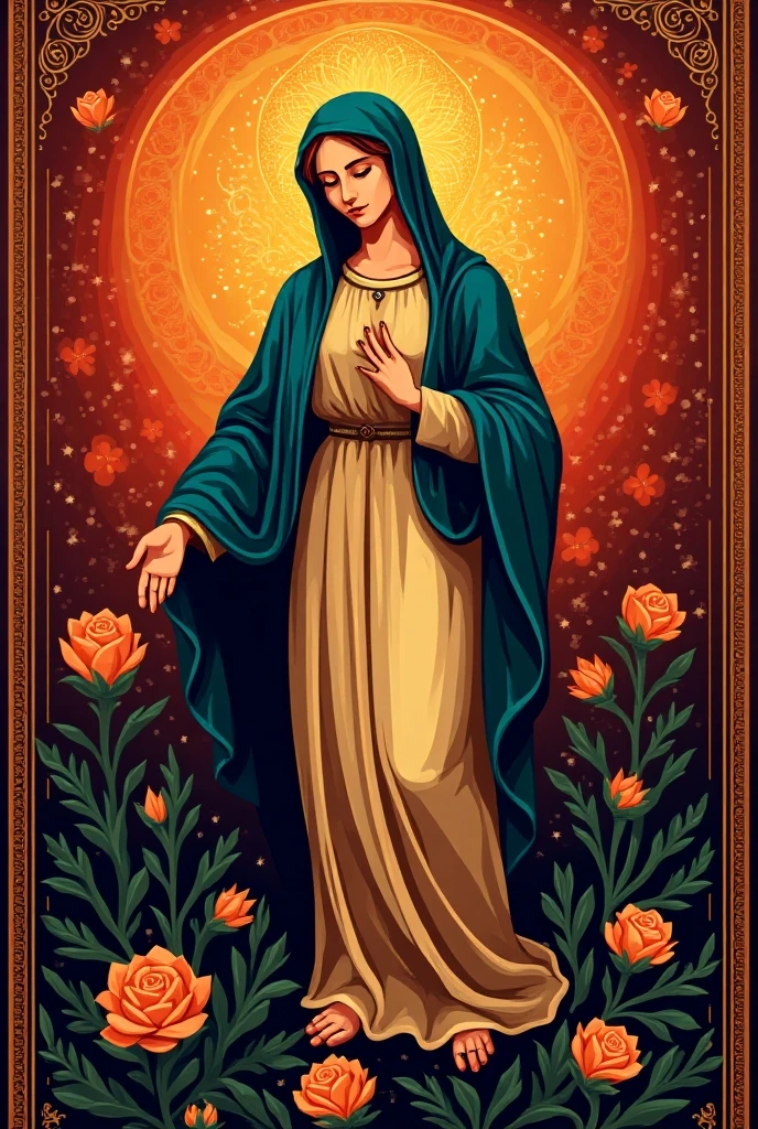 Virgin of Coromoto vector with striking color that. In the middle say ...