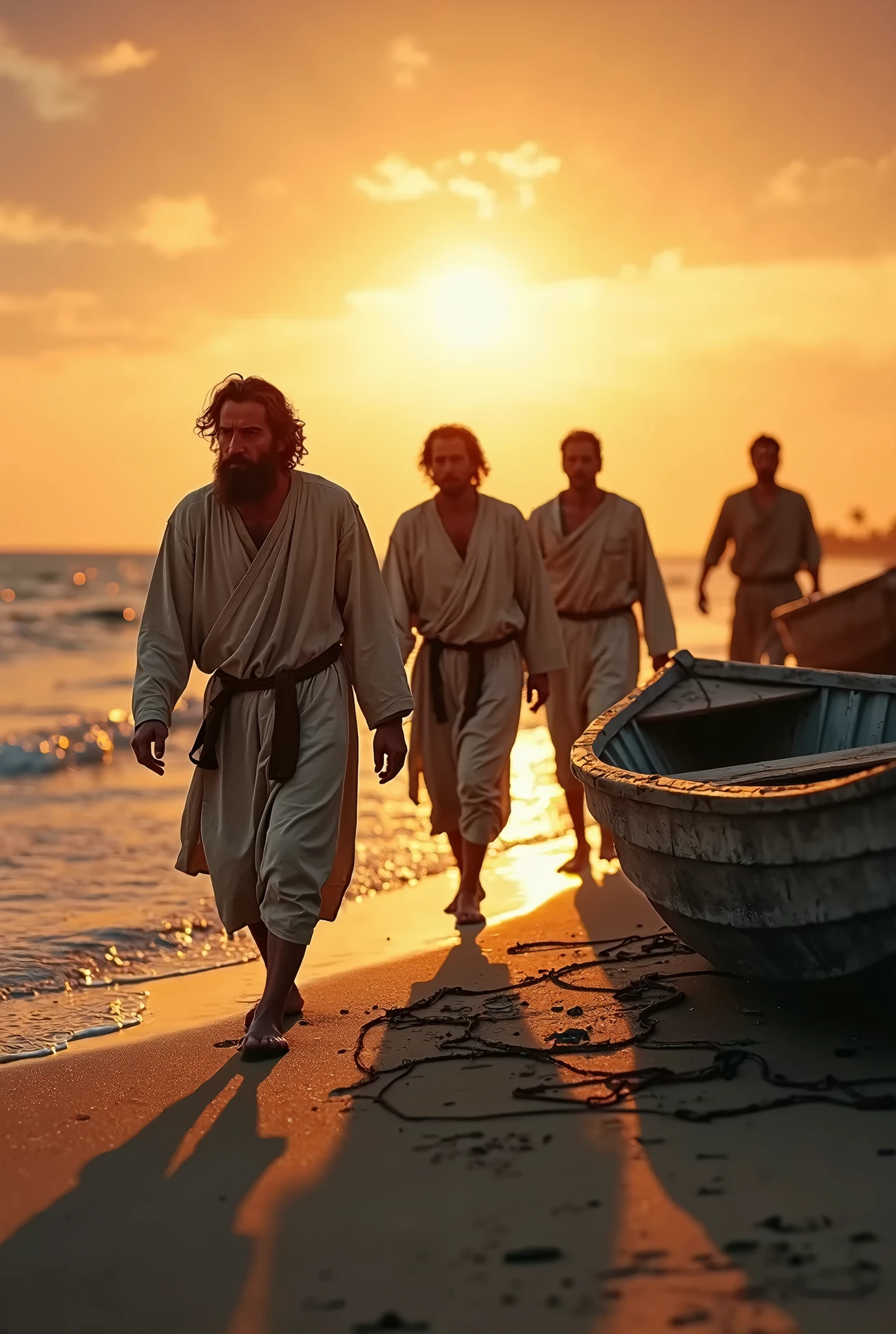 "The final scene where Peter, Andrew, James, and John leave their boats ...