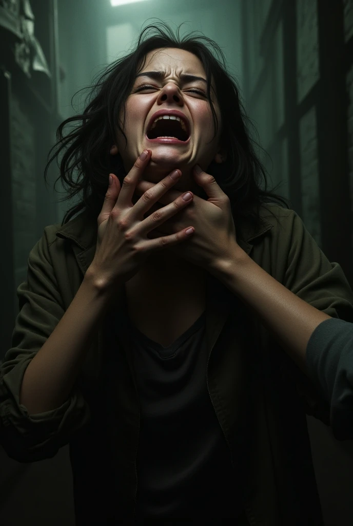 Girl being strangled - SeaArt AI