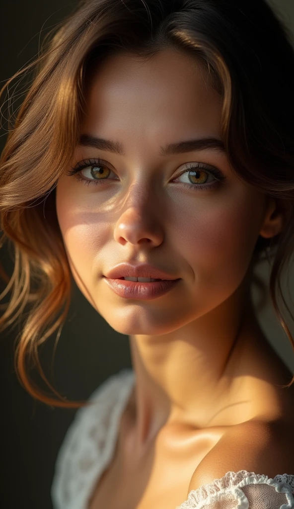 A beautiful European woman, detailed face, detailed eyes, detailed lips ...