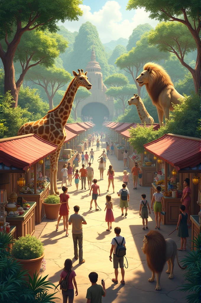 Creating a zoo with animals is there a street - SeaArt AI