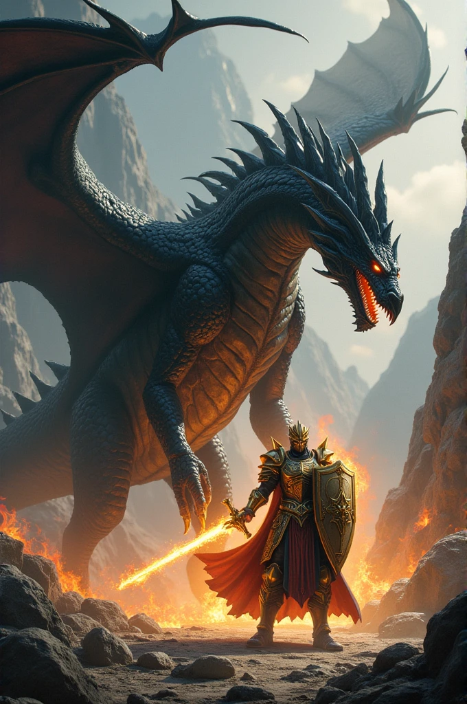 Paladin vs. Black Dragon - SeaArt AI