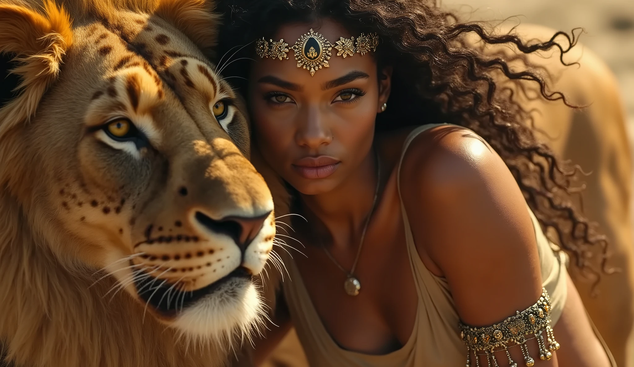 ultra realistic image of the Taro card 11, The force , The woman who ...