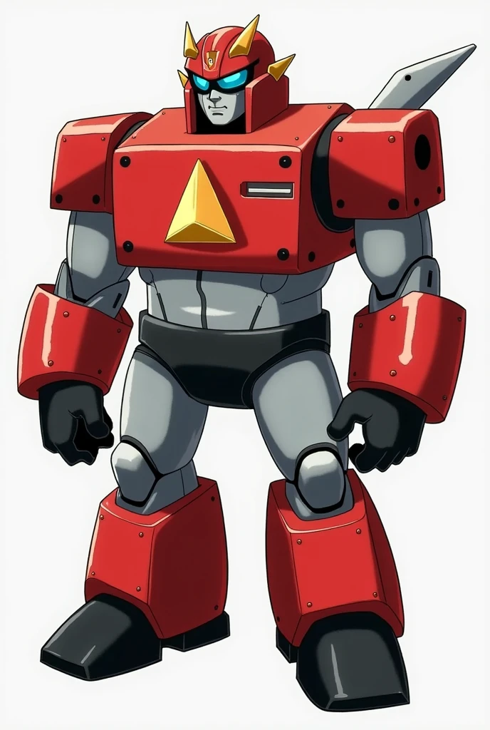A big, strong and charismatic robot , his torso is square and has a red ...