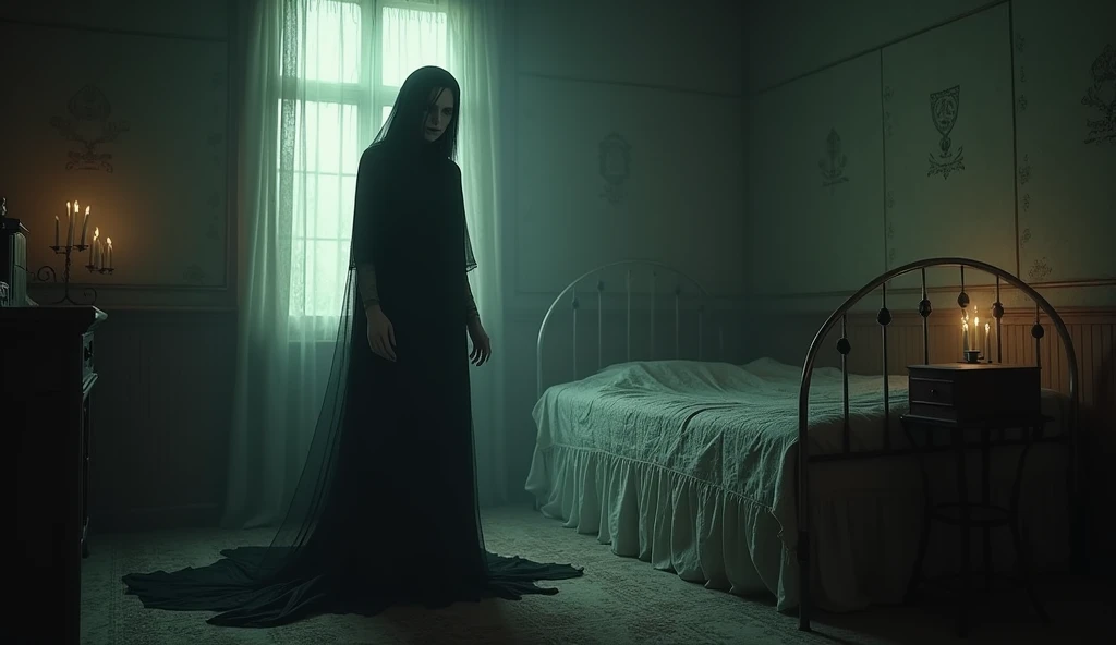 Deformed phantom woman standing beside the bed - SeaArt AI