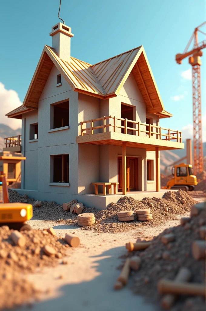 A 3d video of making a house - SeaArt AI