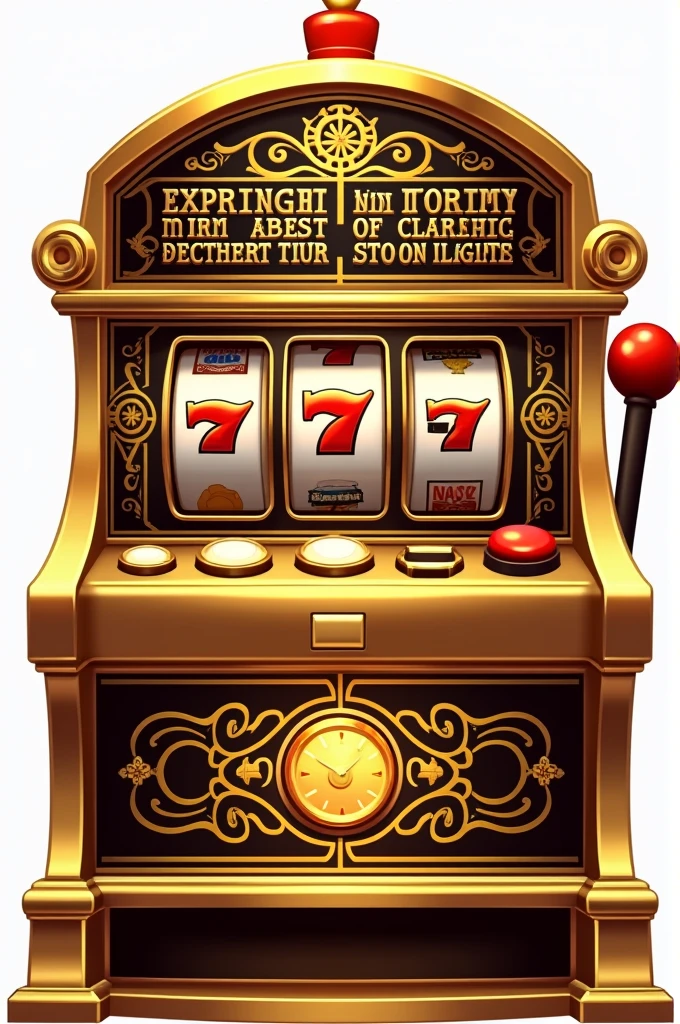 Slots machine golden Classic png, front only,logo design - SeaArt AI
