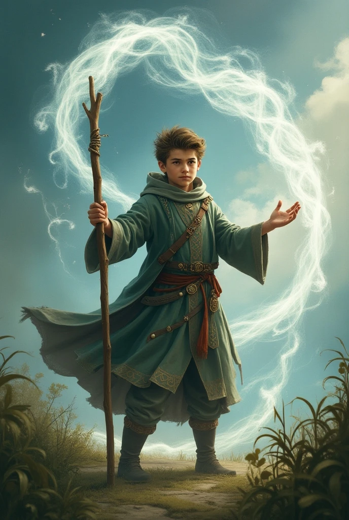Man's Apprentice Wind Wizard - SeaArt AI