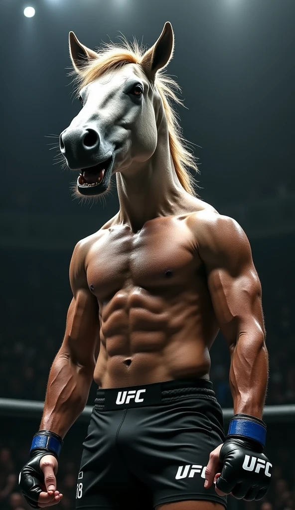 An awe-inspiring image of a UFC fighter with a human body and the head ...