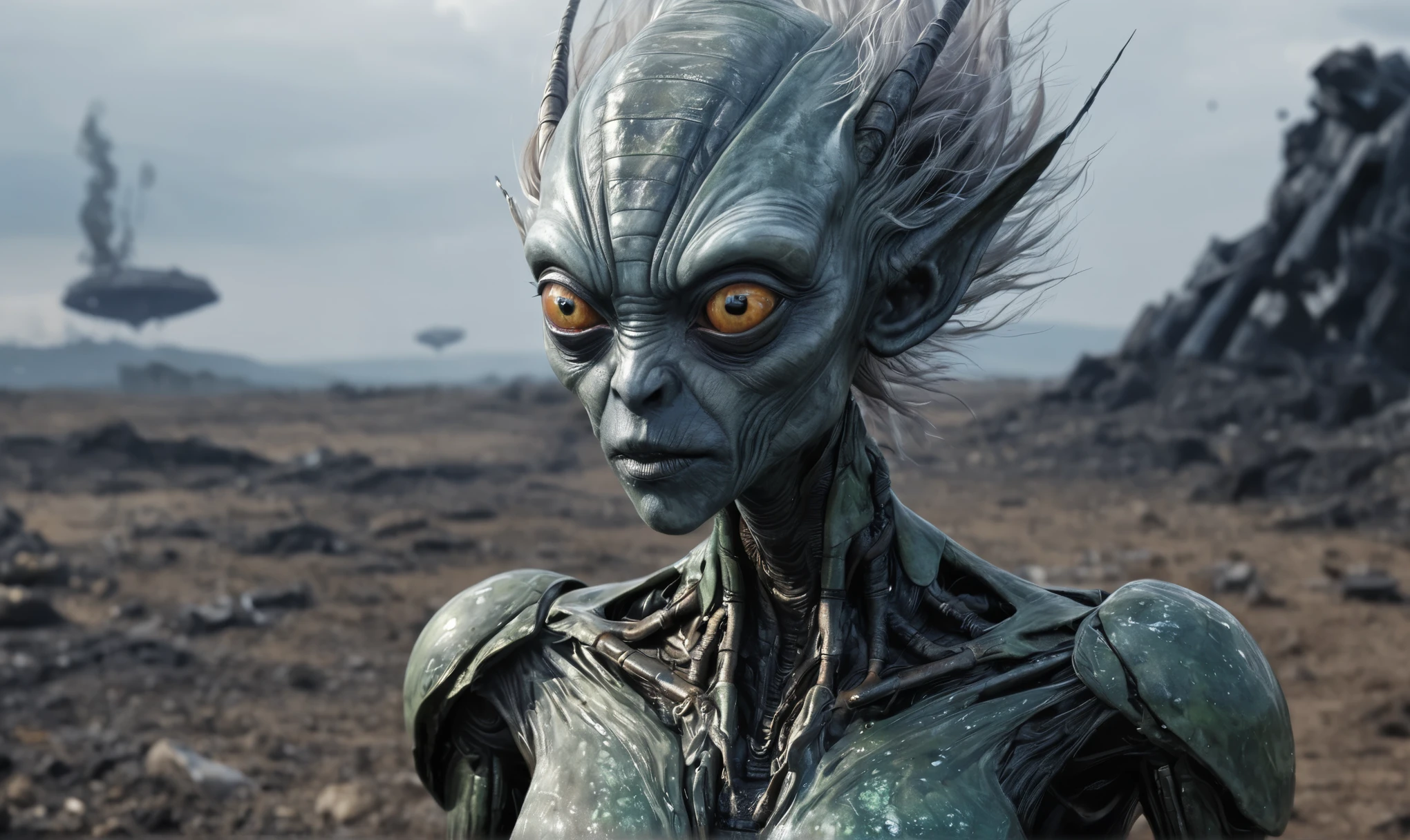 Pretty face,eyebrow up,full body length, niobium ,swampy angry fairy ...