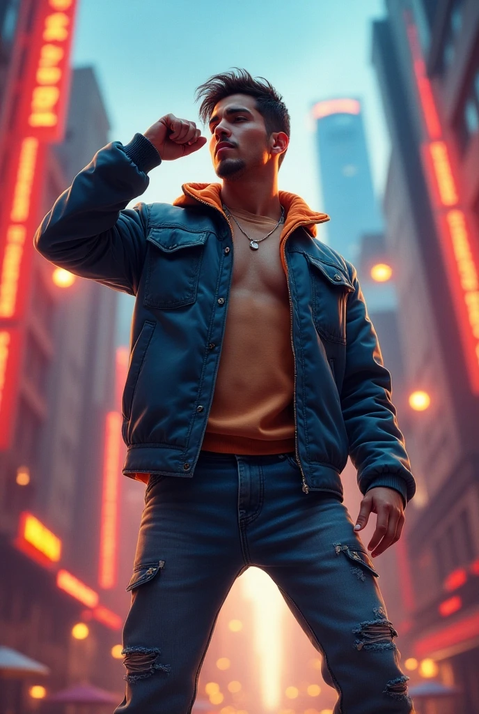 Victory anthem Badi baat chit text with rapper boy image - SeaArt AI